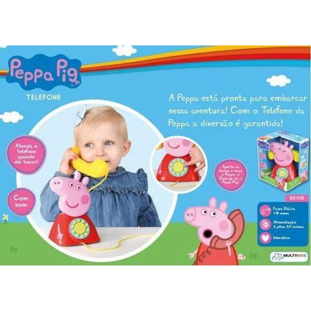 Telefone Infantil Peppa Pig MULTIKIDS - Ciatoy