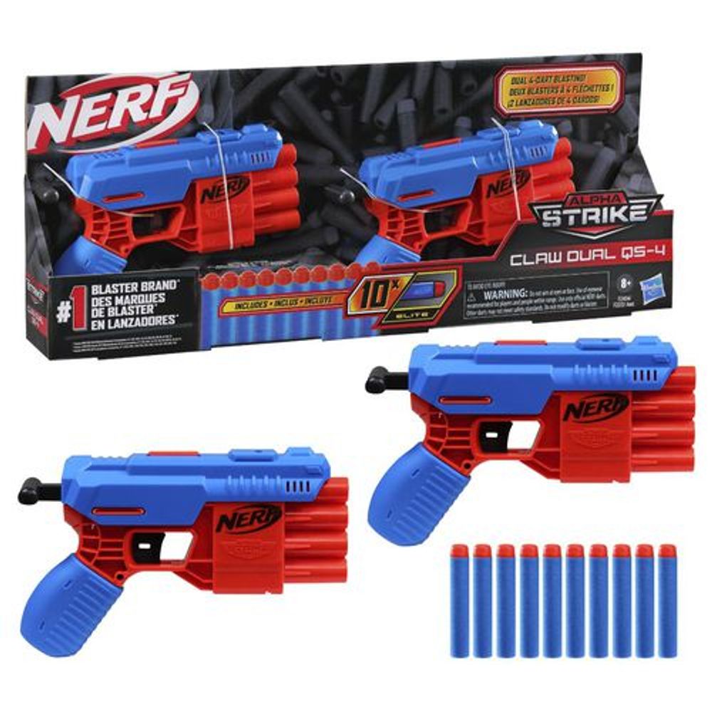 Nerf - Lancador Alpha Strike - Claw Dual Qs-4(F2468) HASBRO - Ciatoy